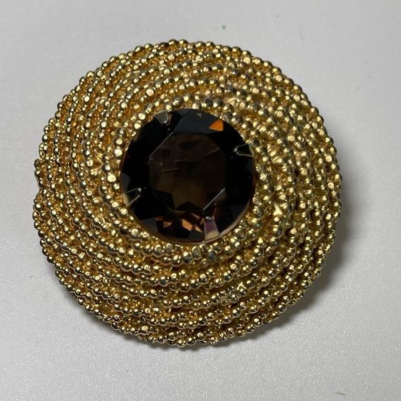 Brooks | Jewelry | Vintage Brookssignedsmokey Quartz Brooch Pin | Poshmark